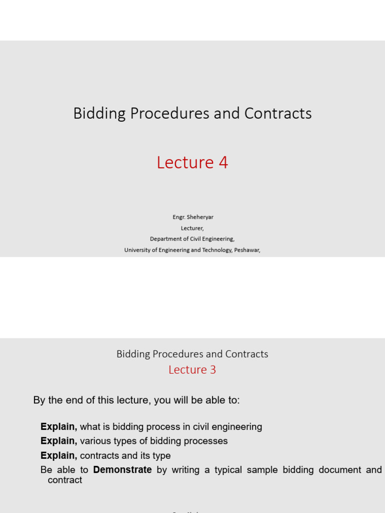 Bidding Procedures, Contracts | PDF