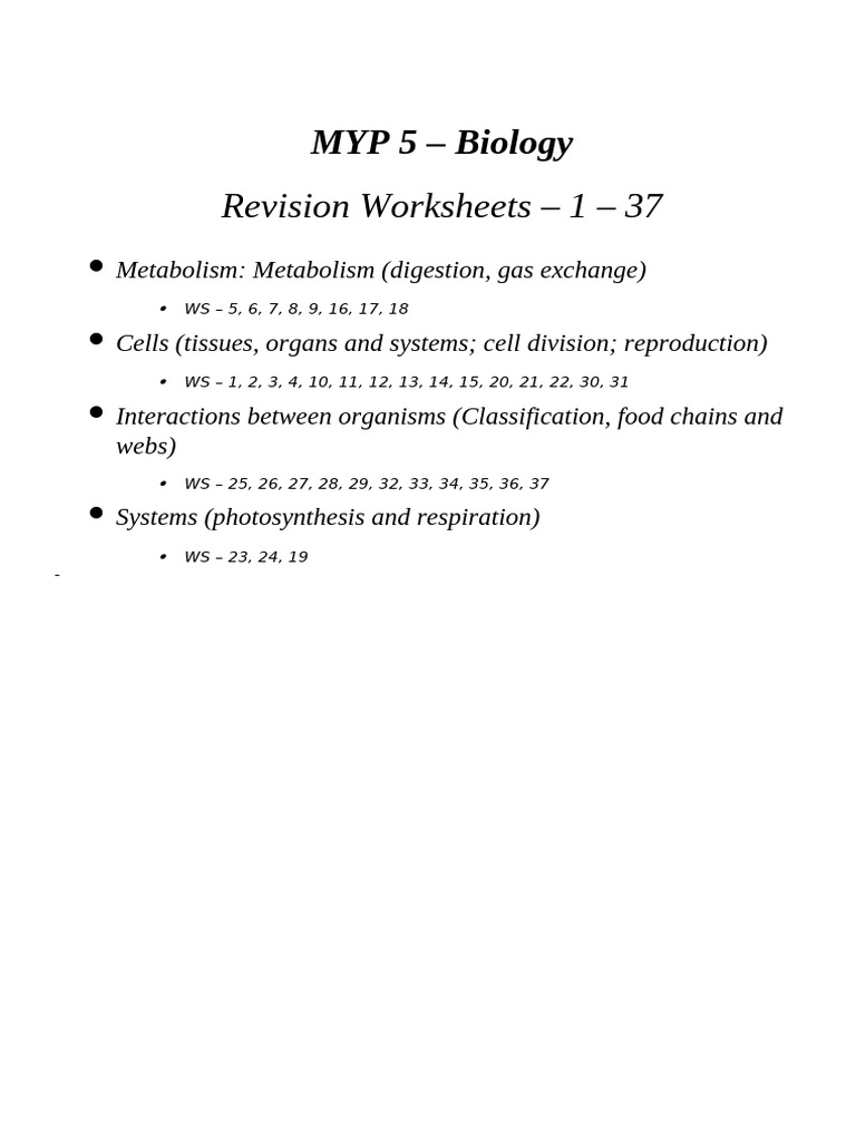 Myp 5 WS 1 - 37 | PDF