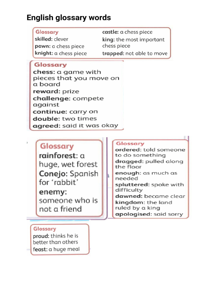 English Glossary Words | PDF