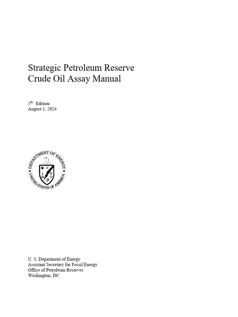 Crude Oil Assay (August 1, 2024) | PDF