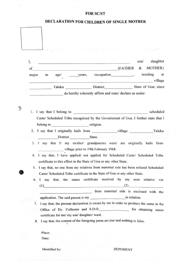 Declaration_for_children_single_mother | PDF