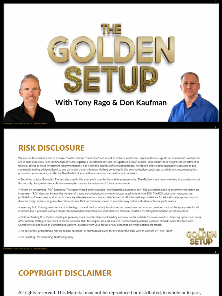 NQ Golden Setup Tony Rago | PDF