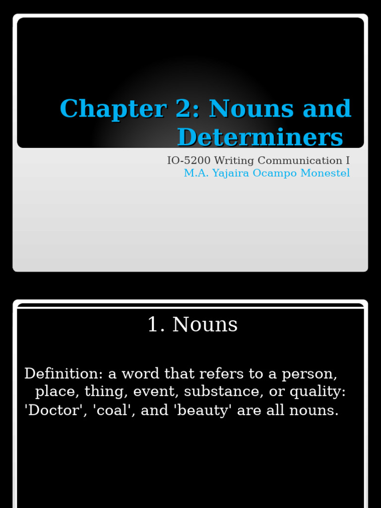 Chapter 2-Nouns and Determiners | PDF