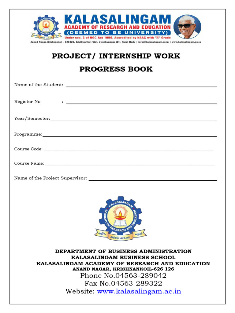 Project Progress Book | PDF