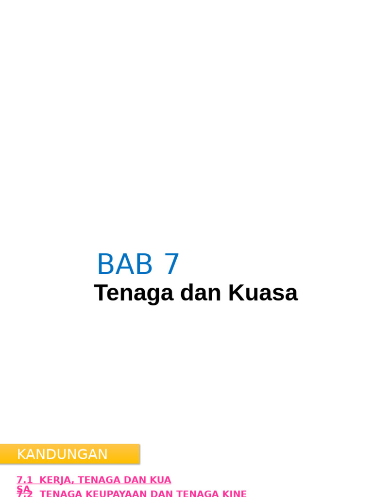T3 Bab 7 Tenaga Dan Kuasa | PDF
