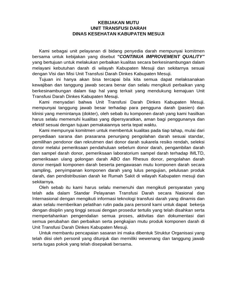 Manual Mutu UTD | PDF