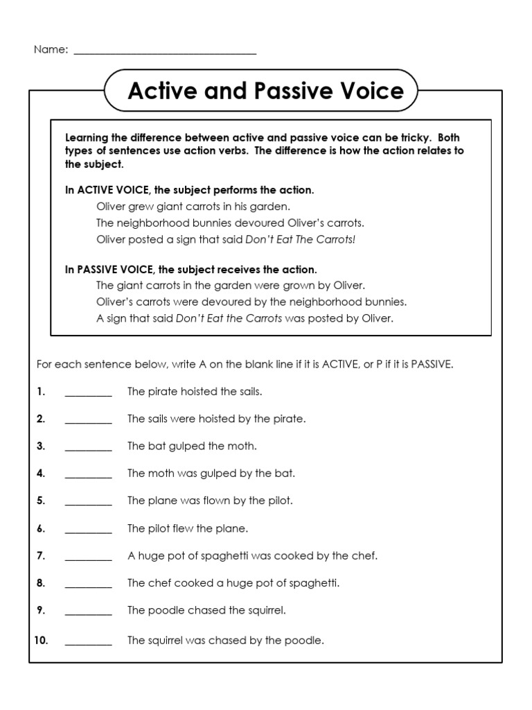 Verbs Active Passive - POMNB | PDF