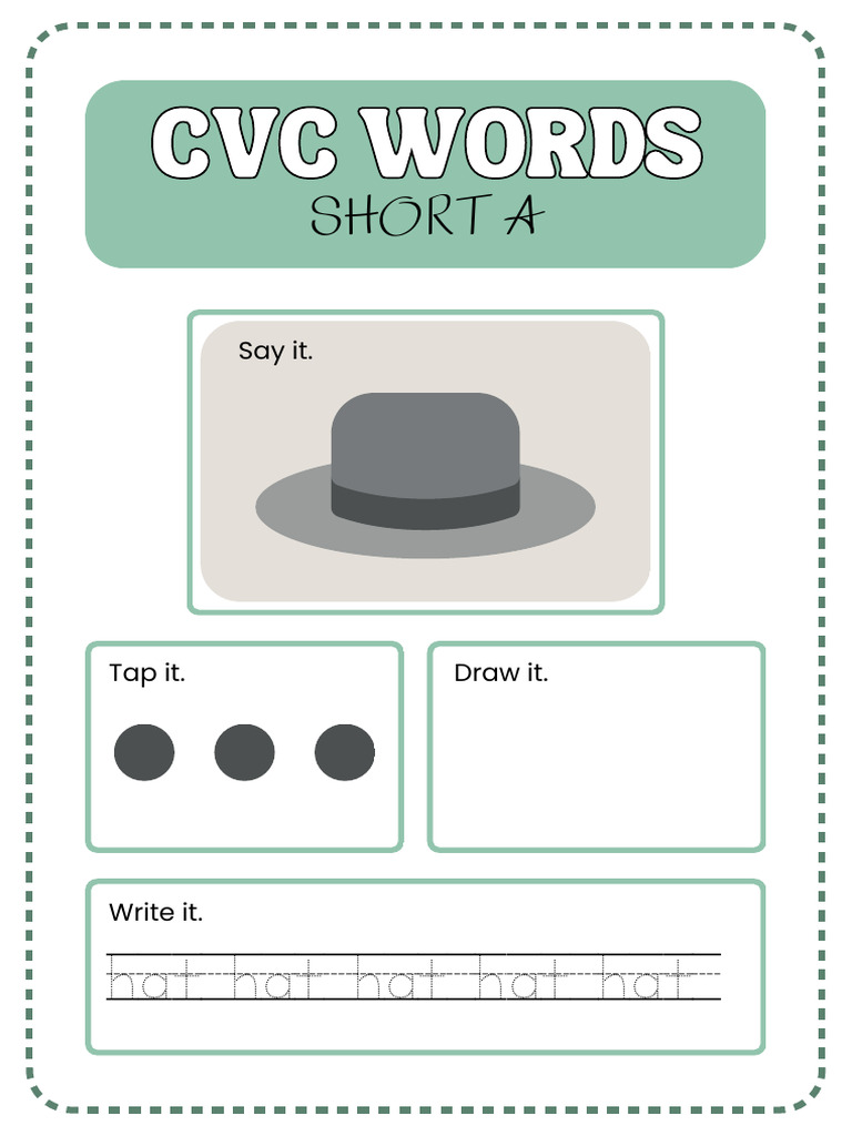 Green CVC Words Short A English Worksheet - 20240706 - 093602 - 0000 | PDF