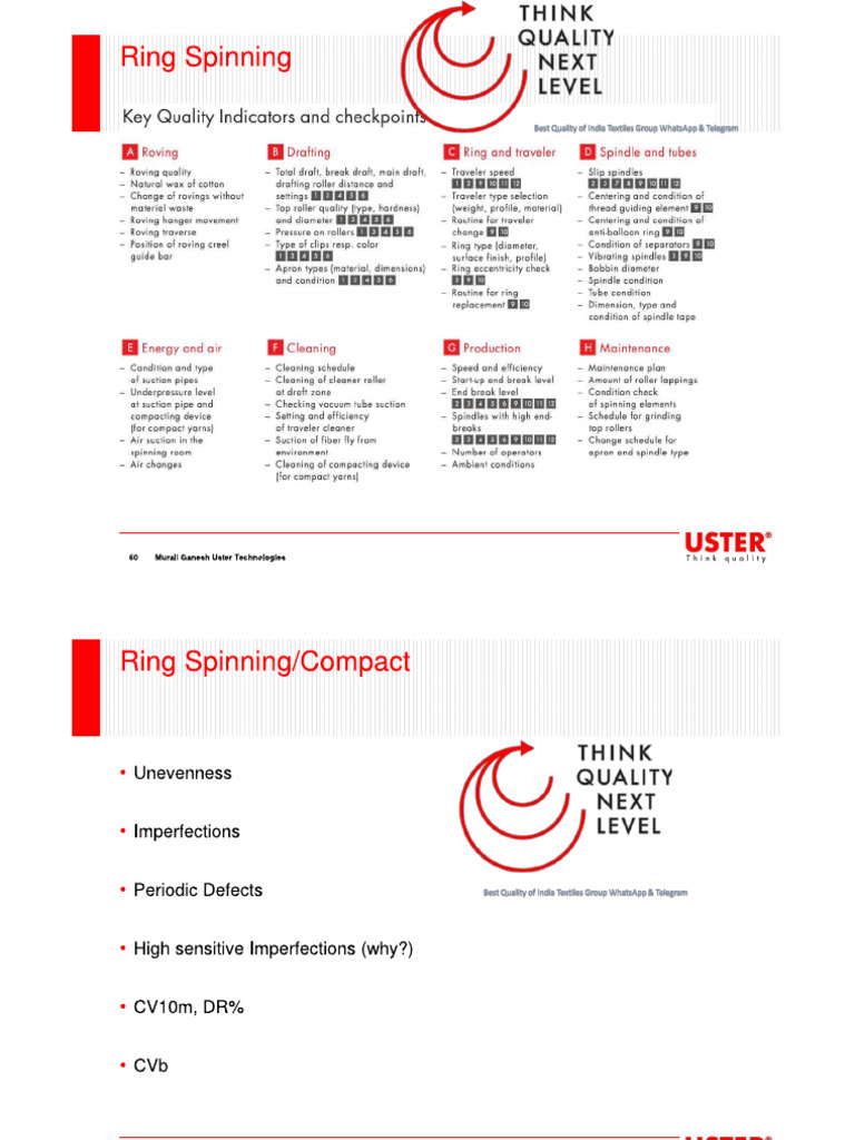 Uster Spinning | PDF