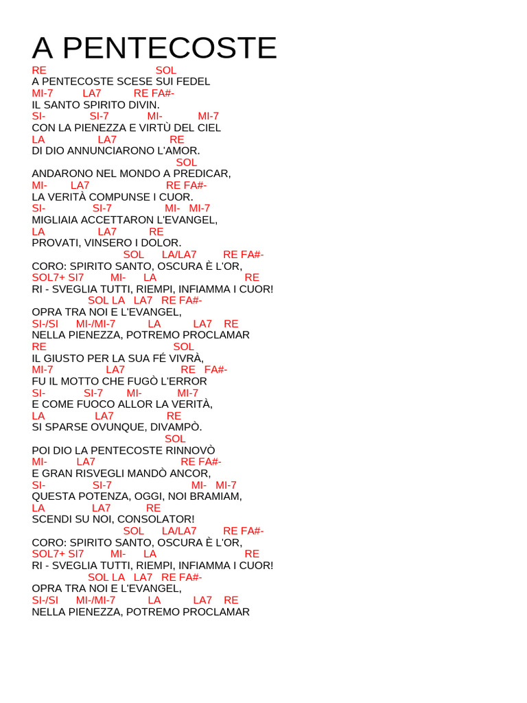 A Pentecoste | PDF