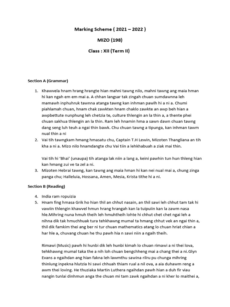 Mizo-MS Term2 | PDF