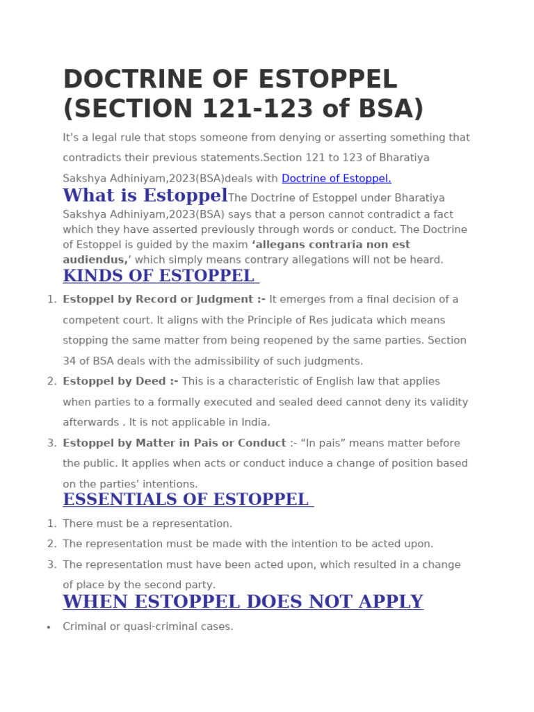 Doctrine of Estoppel | PDF