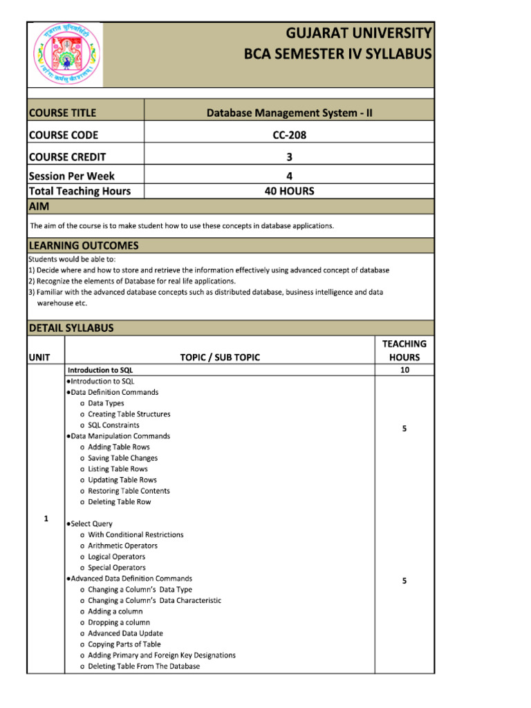 CC 208 - DBMS Ii | PDF
