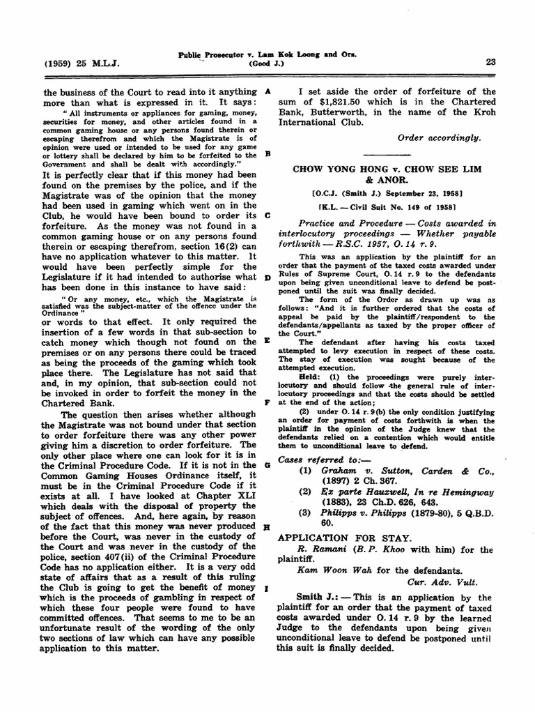 Chowyong Hong V Chow See Lim & Anor | PDF