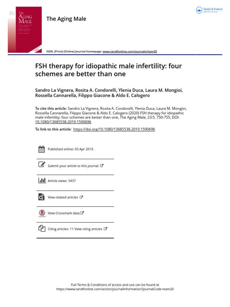 FSH Therapy For Idiopathic Male Infertility | PDF