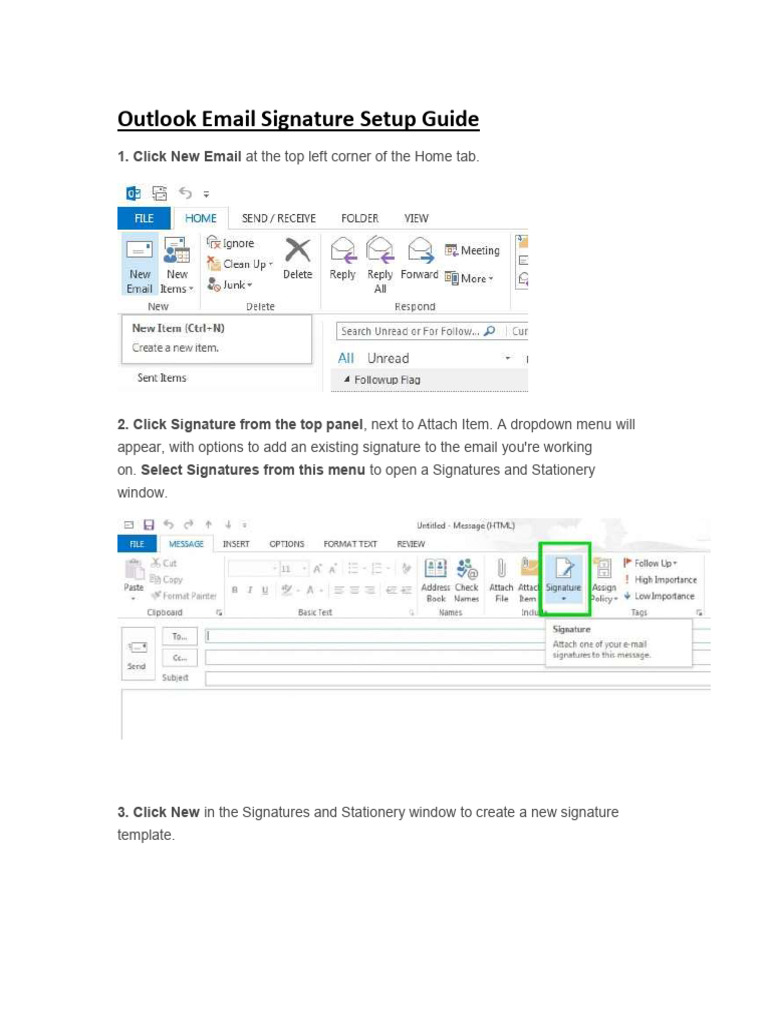 Outlook Email Signature Setup Guide | PDF