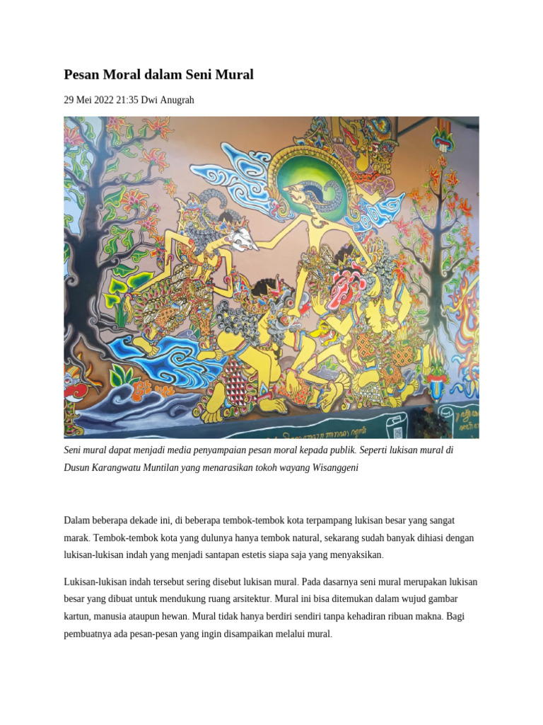 Pesan Moral Dalam Seni Mural | PDF