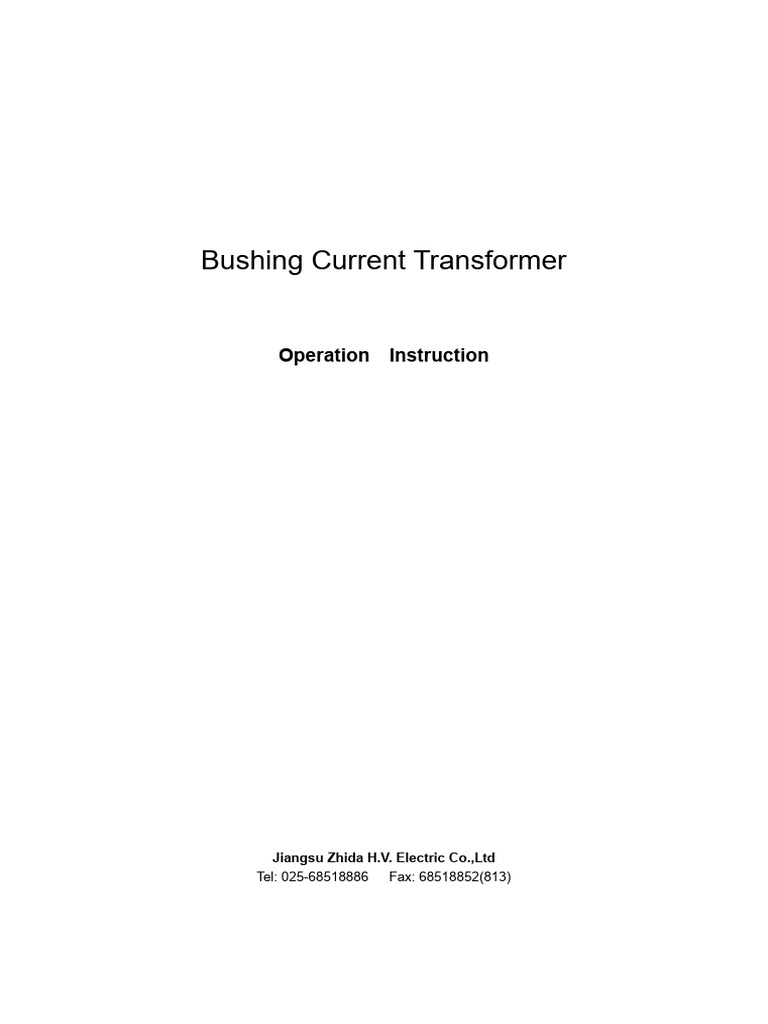 Bushing Current Transformer | PDF