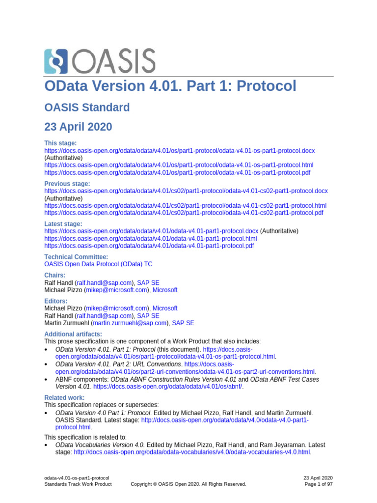 Odata v4.01 Part1 Protocol | PDF