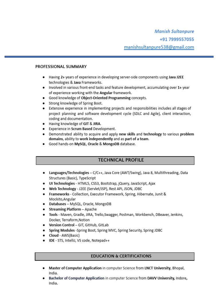 Manish Resume | PDF