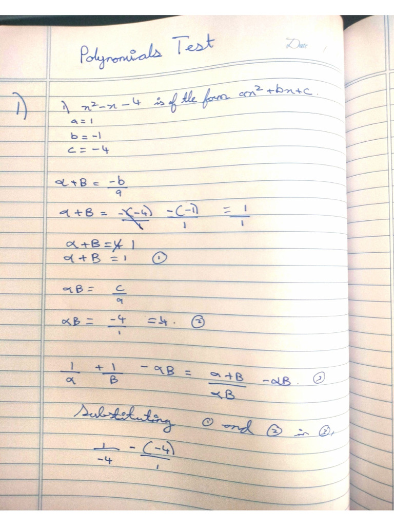 Polynomials Test Soham | PDF