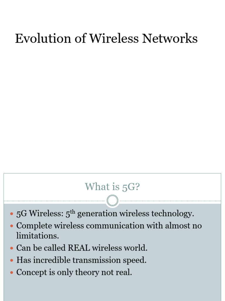 Evolution of Wireless Networks | PDF