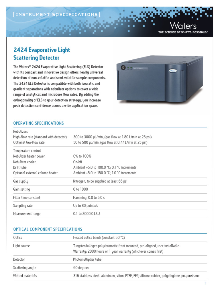 2424 Evaporative Light Scattering Detector | PDF