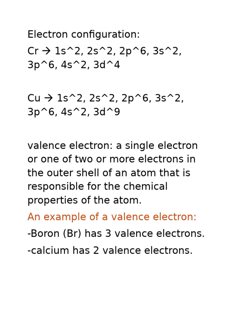 An Example of A Valence Electron | PDF