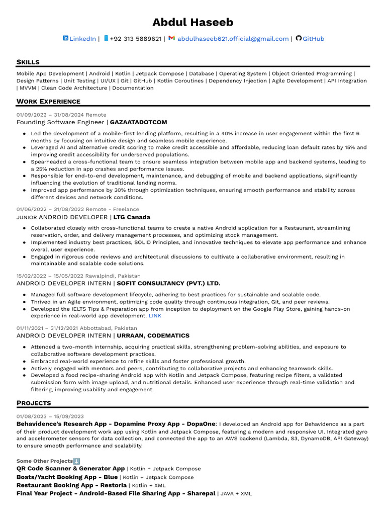 AbdulHaseeb Resume | PDF