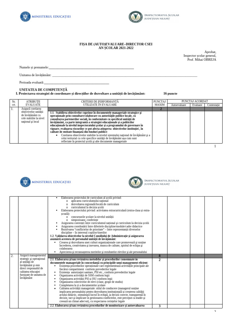4-FISA-evaluare-DIRECTOR CSEI-2021-2022 | PDF