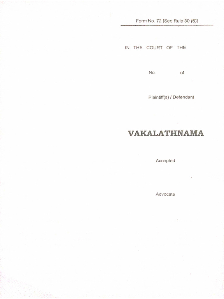 Criminal Vakkalath Form | PDF