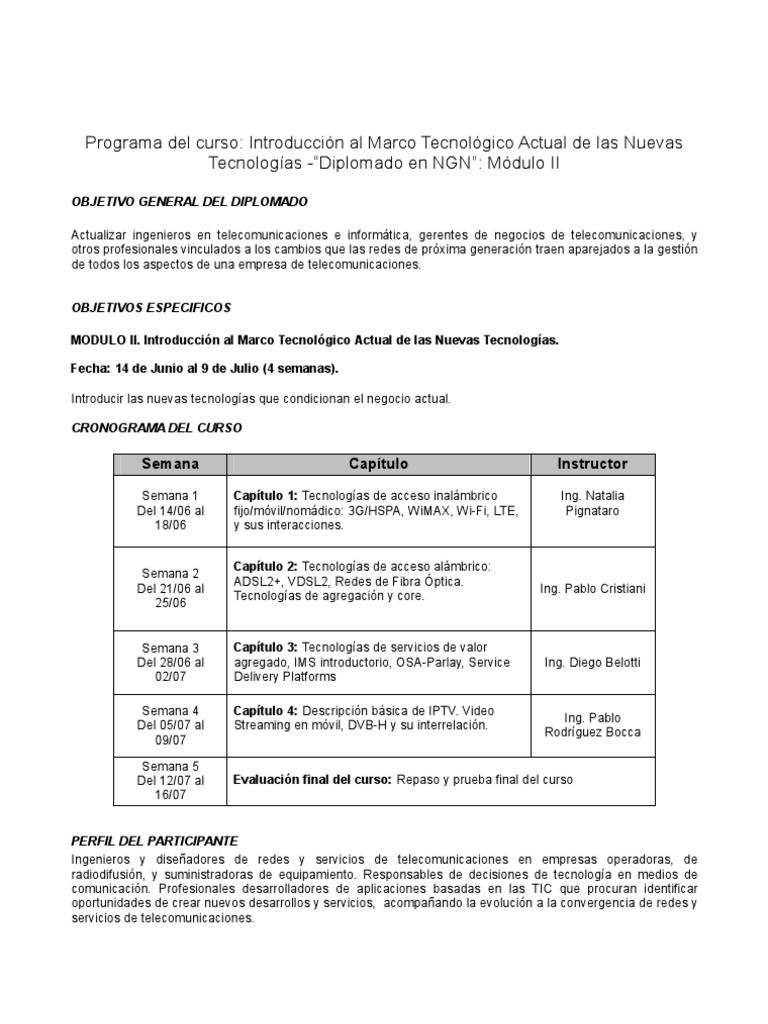 Programa Del Curso | PDF | Foro de Internet | Tecnología de información ...