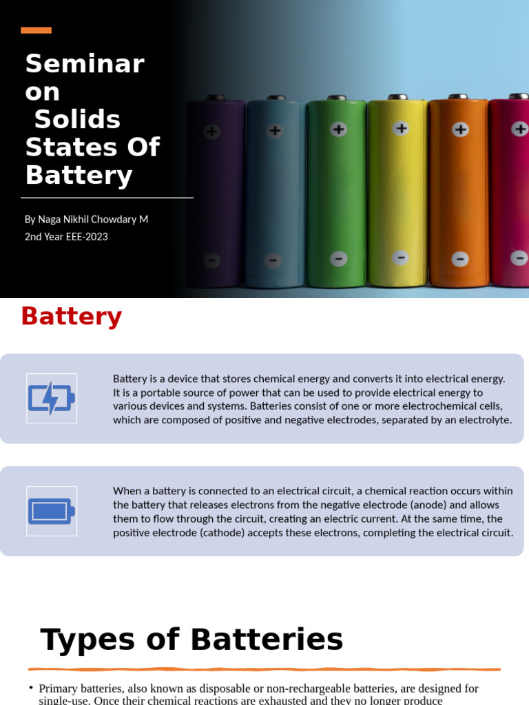 Solid-State Battery Seminar Overview | PDF | Technology & Engineering