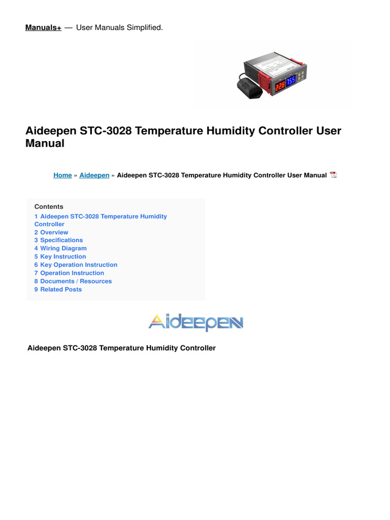 STC 3028 Temperature Humidity Controller Manual | PDF