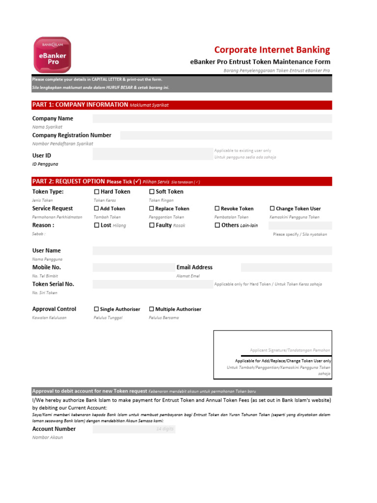 Bank Islam Maintenance Form | PDF