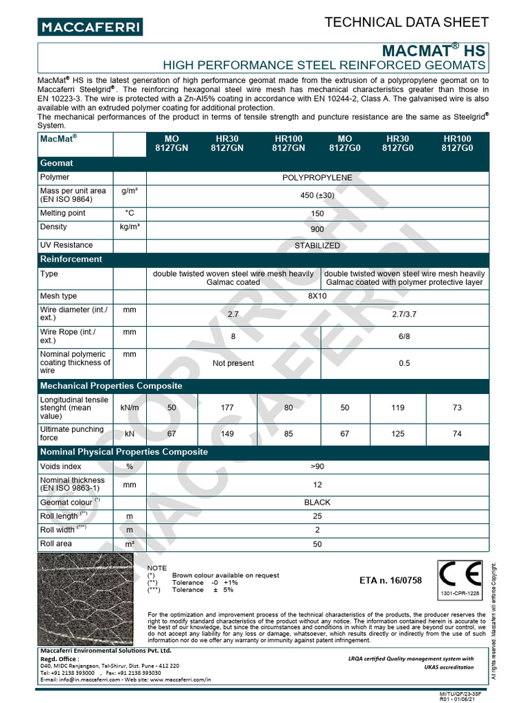 TDS MACMAT HS Rev07 01062021 en | PDF