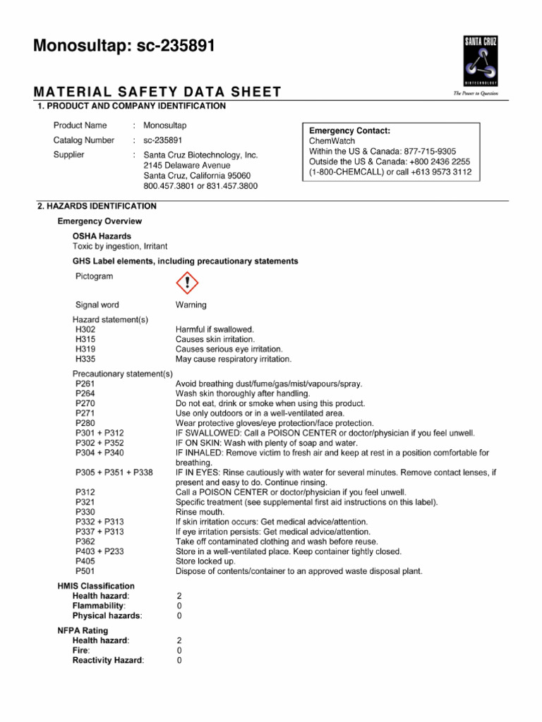sc-235891 Msds | PDF