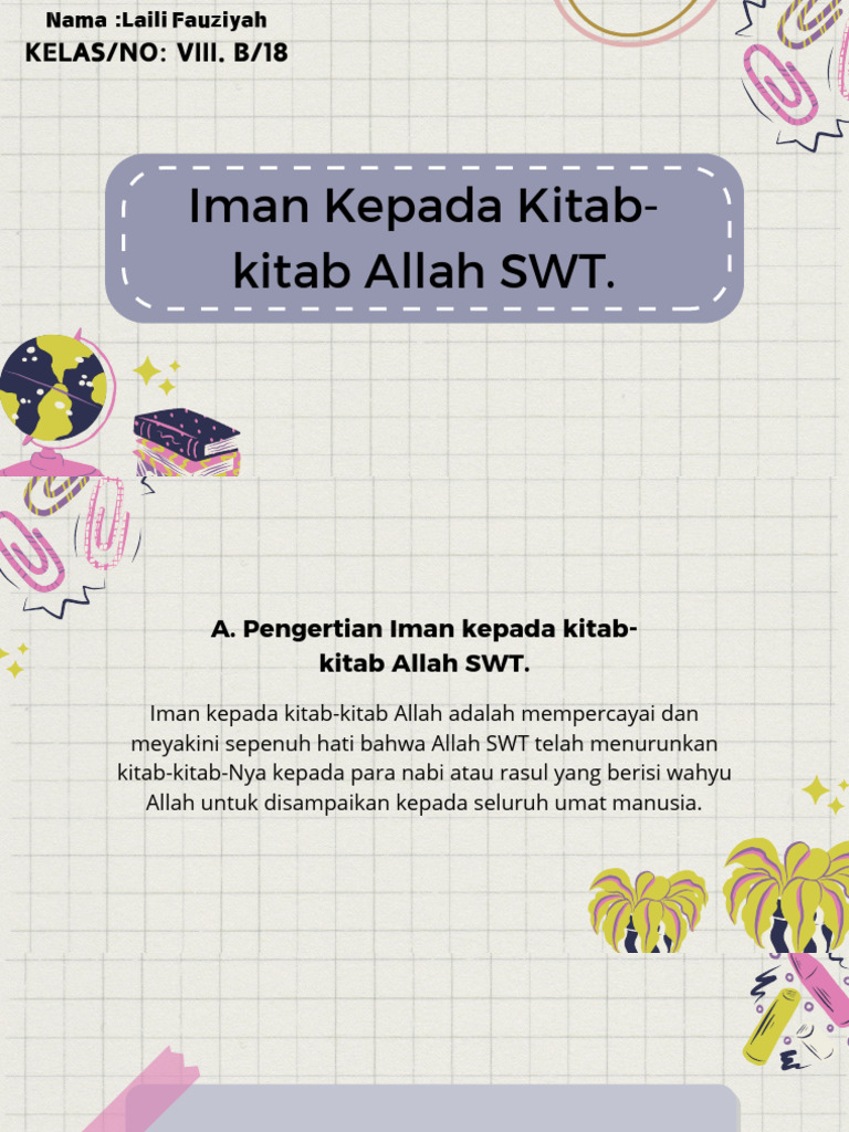 Iman Kepada Kitab-Kitab Allah SWT. Pendidikan AGama Islam Presentasi ...