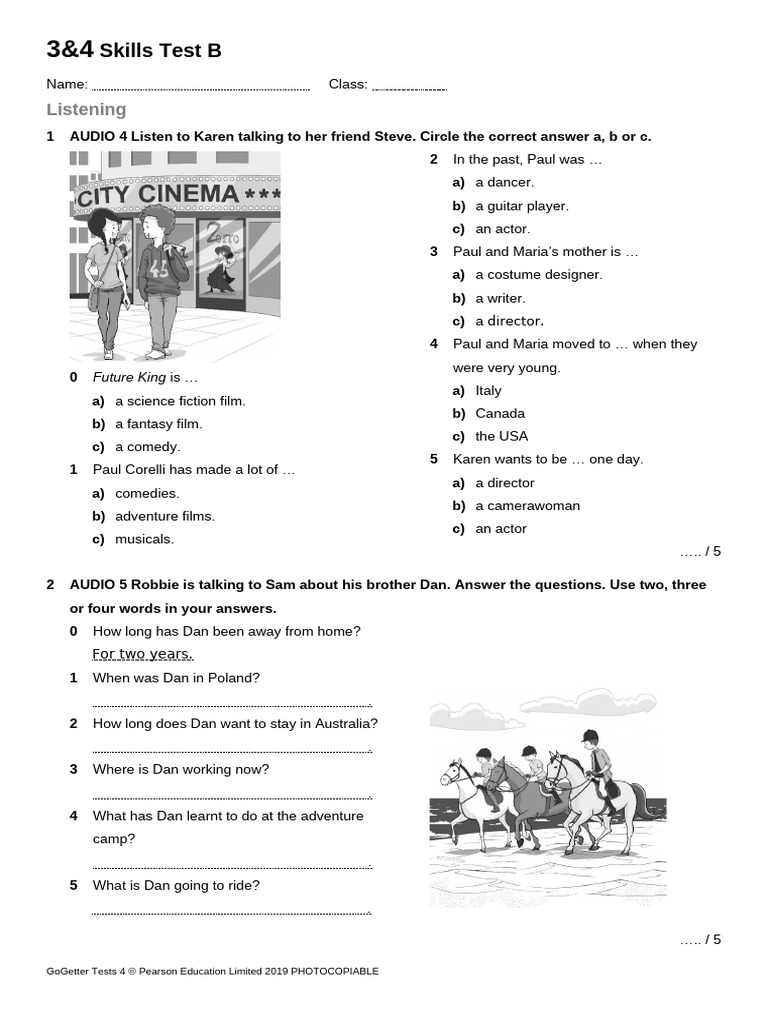 Skills Tests 3 4 B Word | PDF