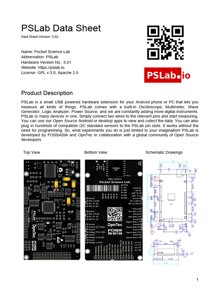 PSLab Data Sheet | PDF