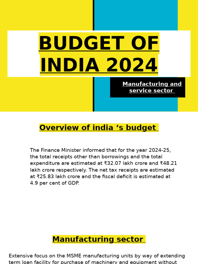 Budget of India 2024 | PDF