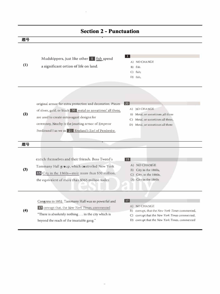 Punctuation SAT | PDF