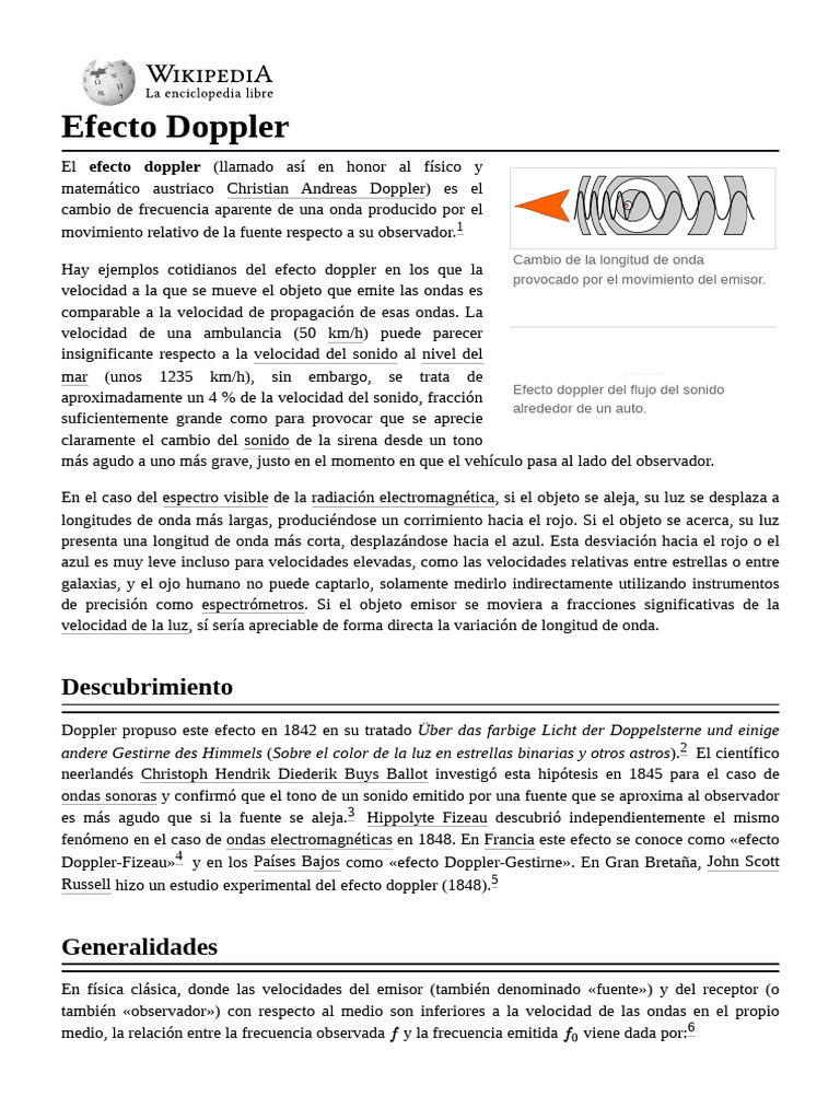 Efecto Doppler | PDF