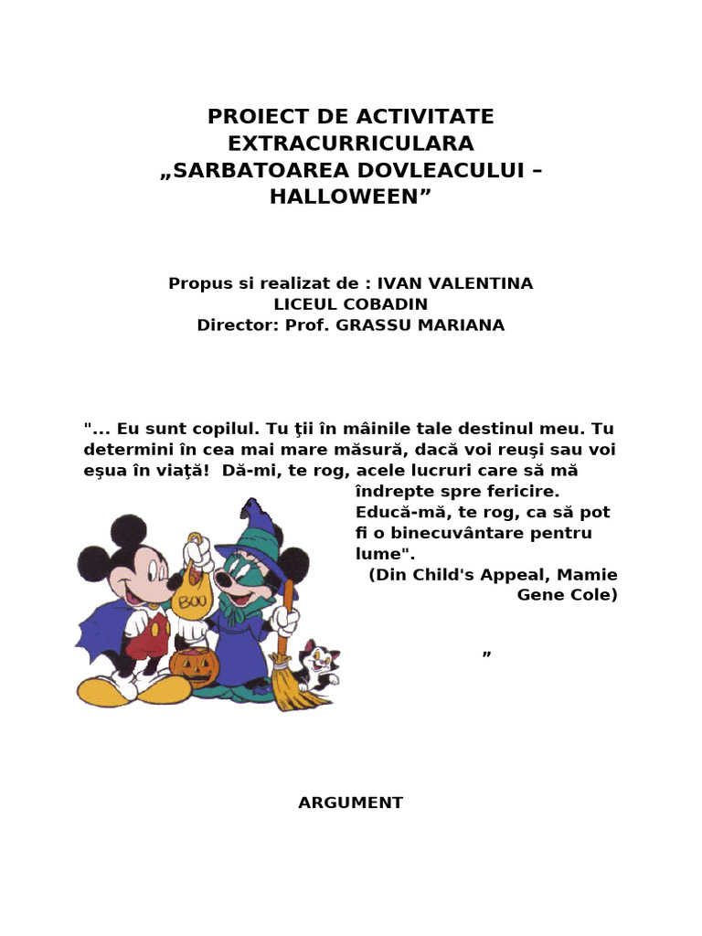Proiect Halloween | PDF