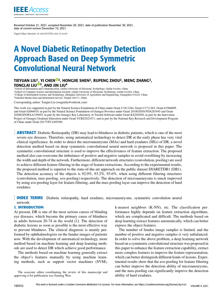 A Novel Diabetic Retinopathy Detection Approach Based On Deep Symmetric Convolutional Neural ...