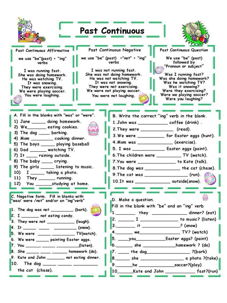 Worksheet Past Continous | PDF