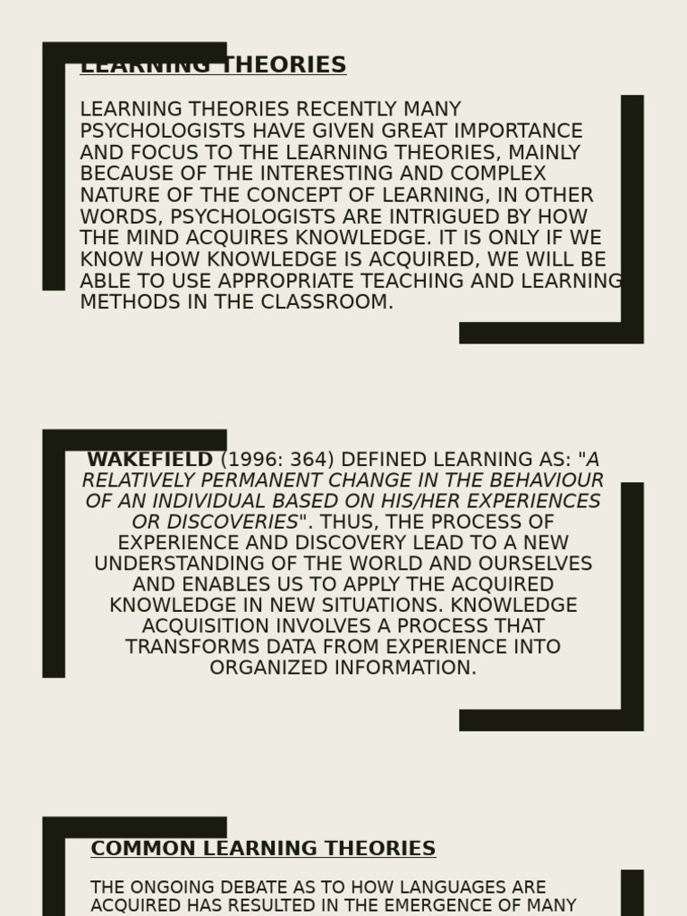 Learning Theories | PDF