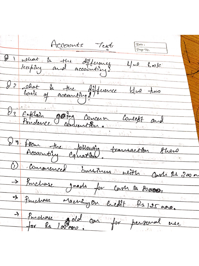 Accounts Test | PDF