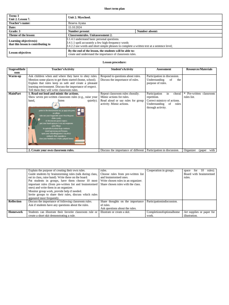 Lesson Plan 15.10 3 Grade | PDF