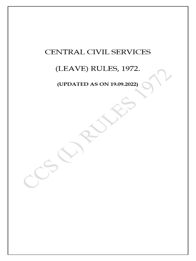 CCS Leave Rules 1972 | PDF